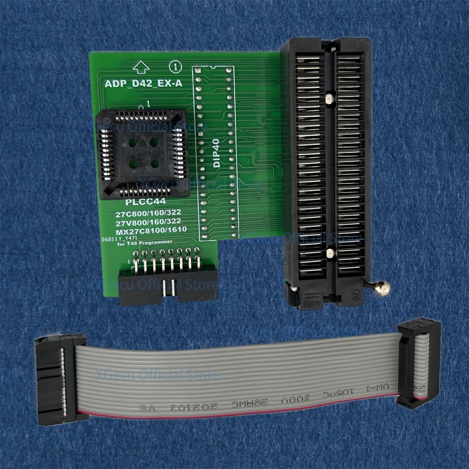 XGecu ADP_D42_EX-A adapter with Black ZIF socket for PLCC44 DIP42 27C