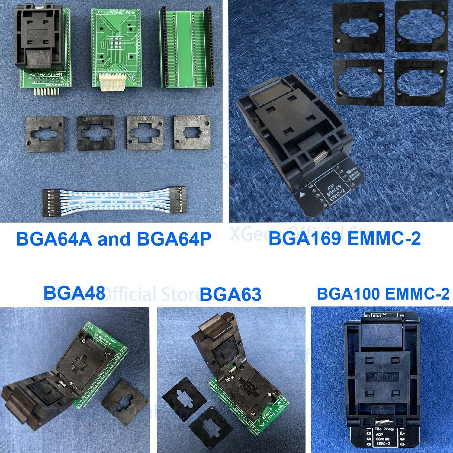 BGA48 BGA63 BGA64 BGA153 / BGA169 EMMC-2 BGA100 adapter only for XGecu T56